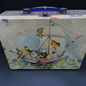 Vintage Child's Suitcase ~ Old Child's Travel Case ~ Colorful Child's ...