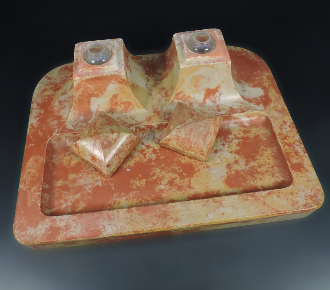 Vintage Inkwells ~ Antique Inkwell ~ Stone Inkwell & Penholder ...