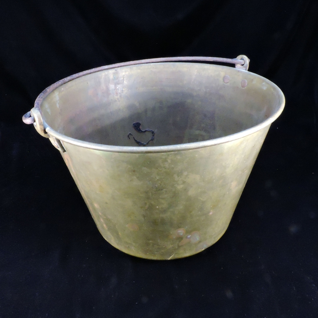 Antique 1870s Brass Bucket ~ Early Brass Pail ~ H W Hayden Pail ~ Apple ...