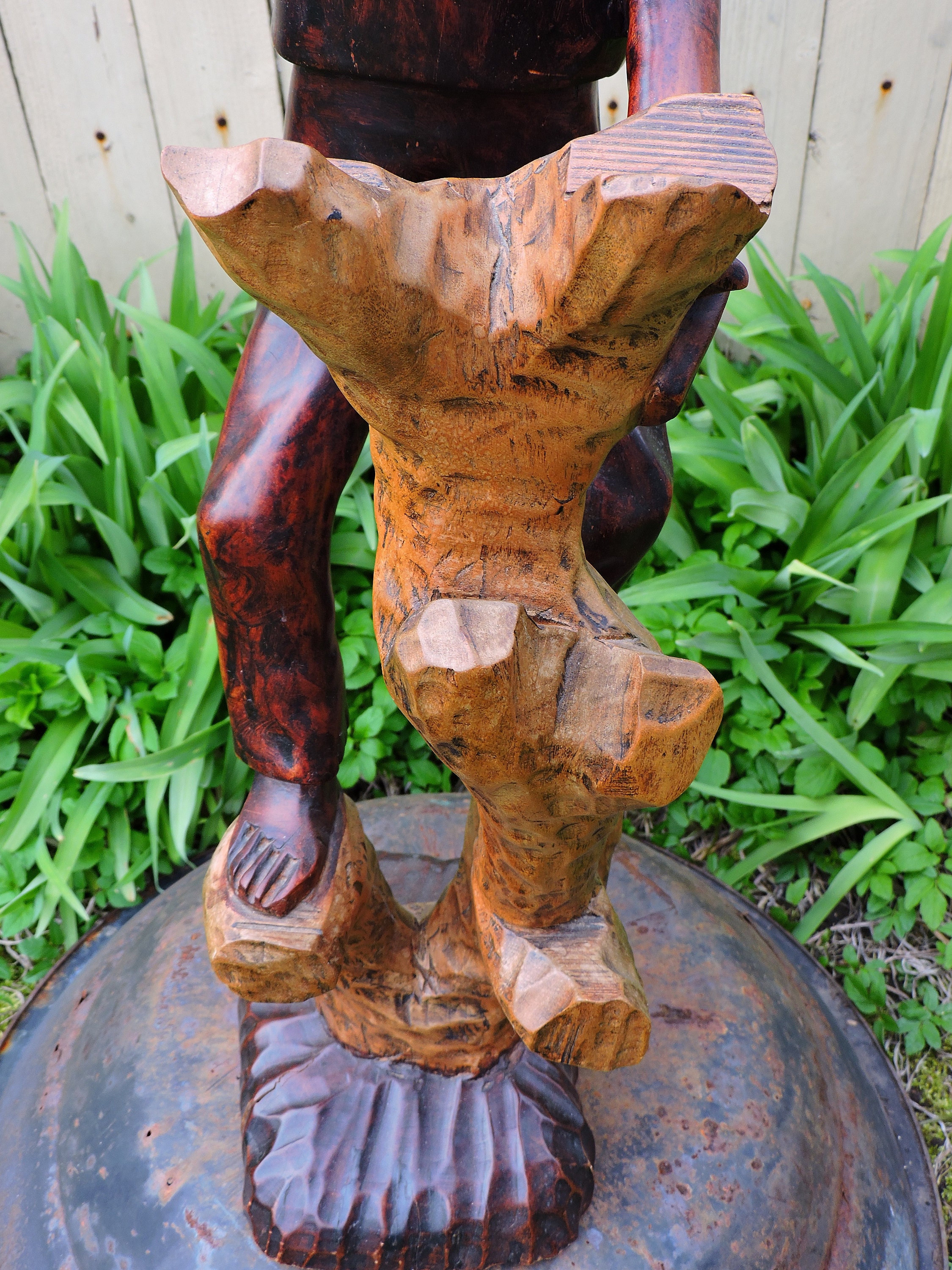 Hand Carved Wooden Statue Wood Chopper Statue Folk Art | Etsy