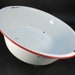Vintage Washbasin Old Washbasin Porcelain Enamel Wash Basin White / Red ...