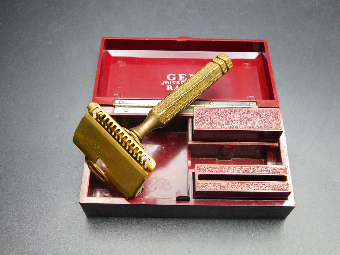 Vintage GEM Razor With Case GEM Razor in Maroon Bakelite - Etsy