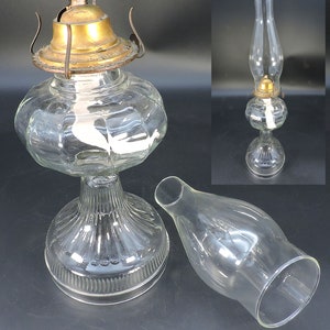 Vintage Oil Lamp Antique Oil Lamp Pressed Glass Lamp Victorian Oil Lamp ...