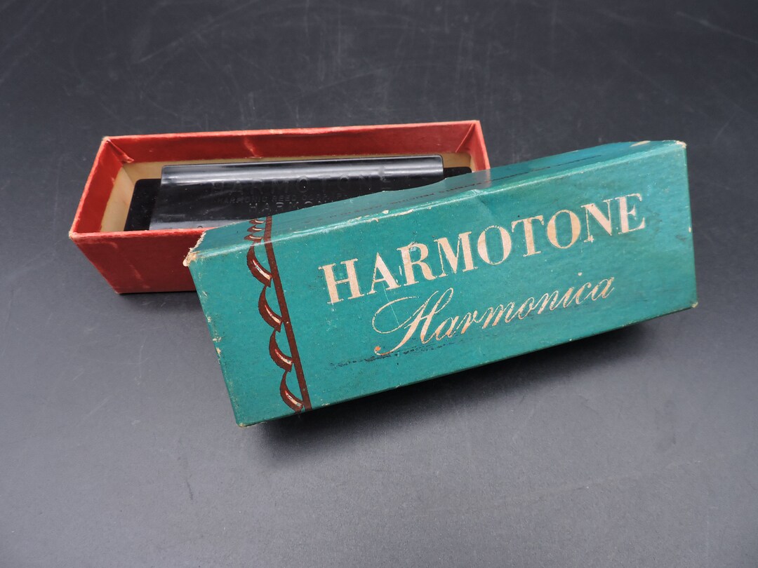 Vintage Harmonica ~ Vintage Harmotone Harmonica ~ Vintage Plastic Harmonica ~ Original Box ...