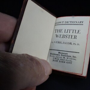 Miniature Leather Dictionary Antique Miniature Book Little Webster ...