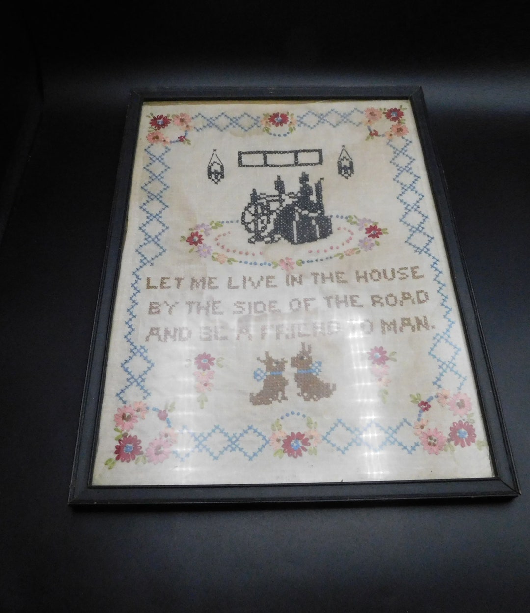 Antique Sampler ~ Vintage Sampler ~ Old Sampler ~ Framed Sampler ...