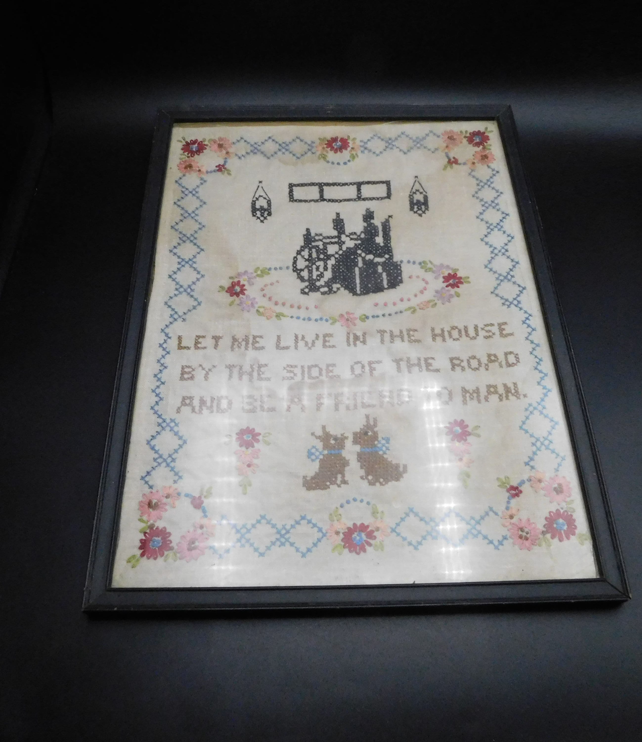 Antique Sampler Vintage Sampler Old Sampler Framed - Etsy