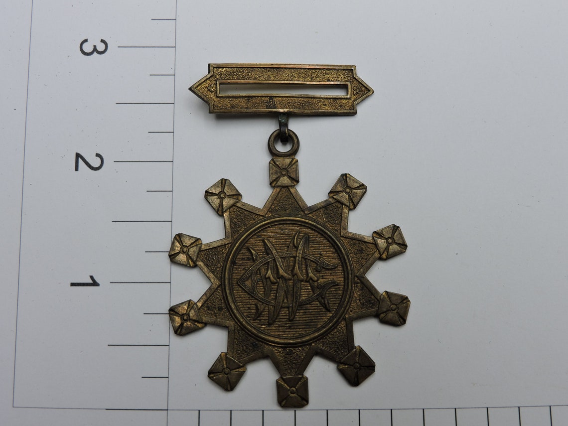 Vintage Medallion Old Brass Medallion Unique Brass Medal Etsy