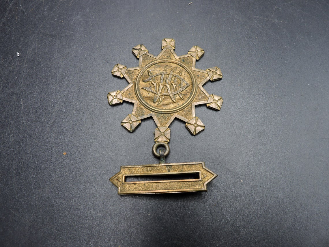 Vintage Medallion Old Brass Medallion Unique Brass Medal Etsy