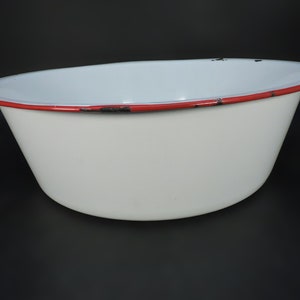 Vintage Washbasin ~ Old Washbasin ~ Porcelain Enamel Wash Basin ~ White ...