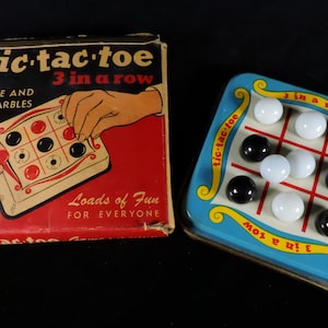 Vintage Game ~ Old Tic Tac Toe Game ~ Vintage Tin Litho Game ~ Tic Tac ...