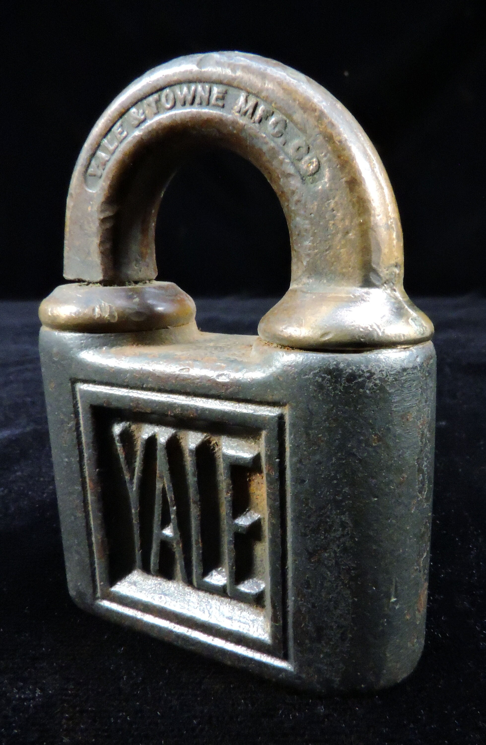 Vintage Padlock ~ Old Steel and Brass Padlock ~ Yale & Towne Padlock ...