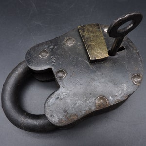 Antique Iron Padlock ~ Old Iron & Brass Padlock ~ Antique Padlock With ...