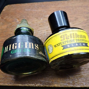 Old Ink Bottles With Paper Labels - Etsy