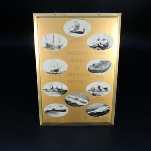 Vintage Brass Maritime Vessels Plaque ~ Brass Ships Plaque ~ American ...