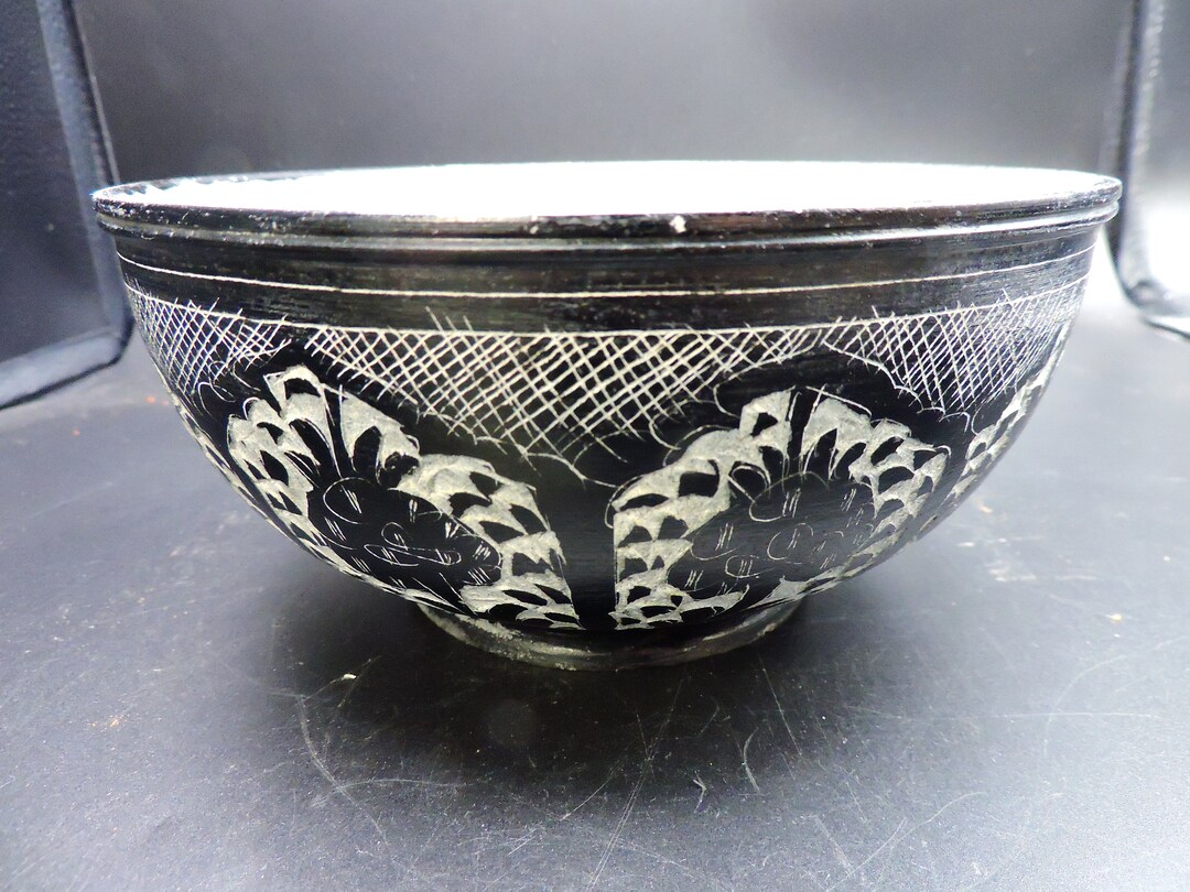 Vintage Stone Bowl ~ Carved Stone Bowl ~ Etched Stone Bowl ~ Vintage ...