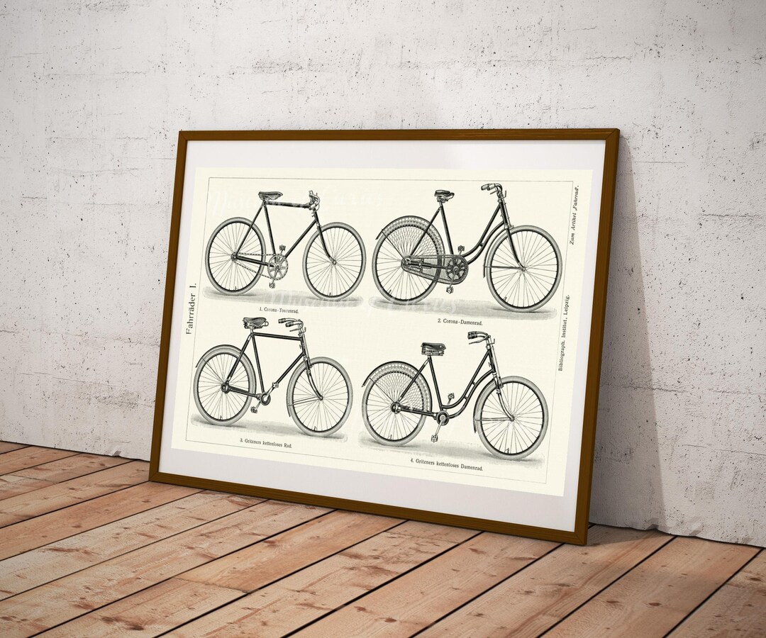 German Bicycles Lithograph: 1894 Vintage Bike Art (digital Download) - Etsy