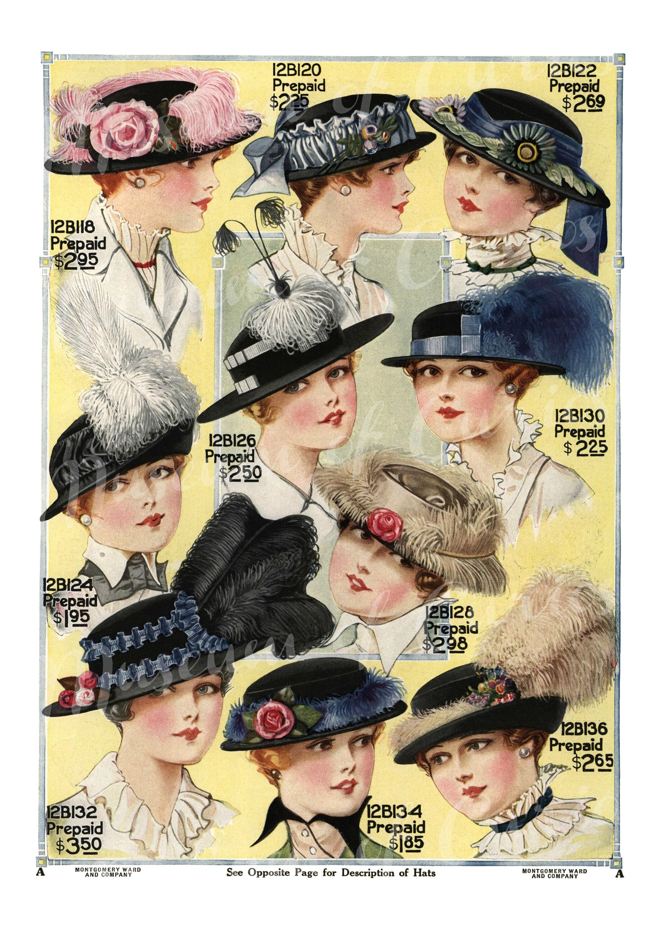Digital, 1916, Edwardian Fashion Prints, Printable Ephemera ...
