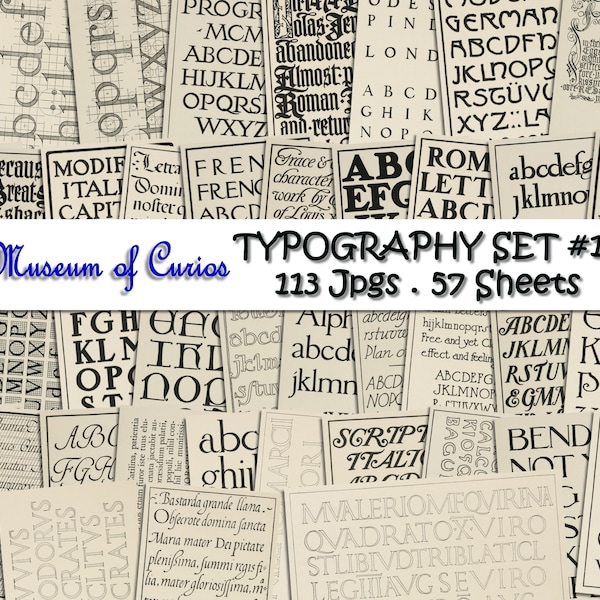 Typography Fonts - Etsy