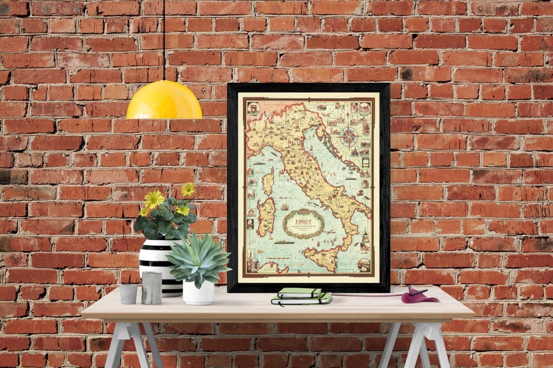1935 Pictorial Map of Italy: Vintage Travel Poster (digital Download ...