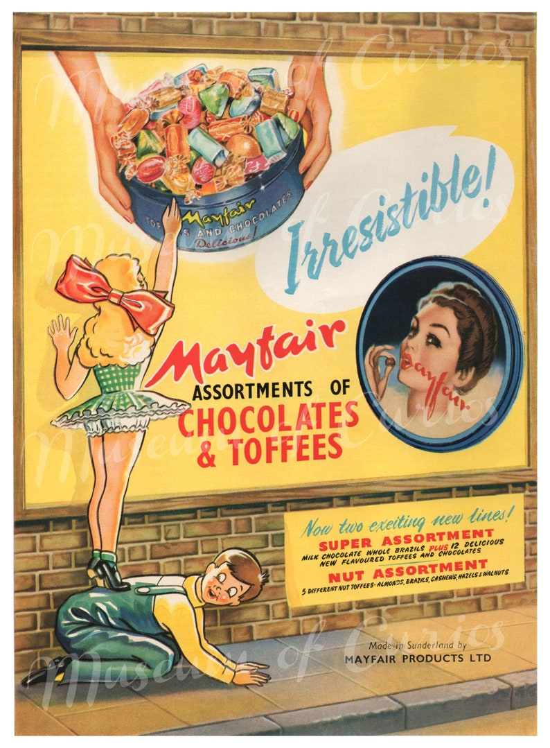 Digital, 1950s, Mayfair Assortment of Chocolates Toffees, Advertisement ...