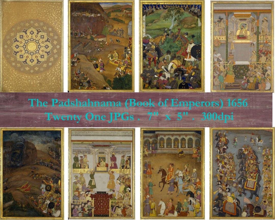Mughal Emperor Shah Jahan Prints: Padshahnama Art, Rajasthan Court ...