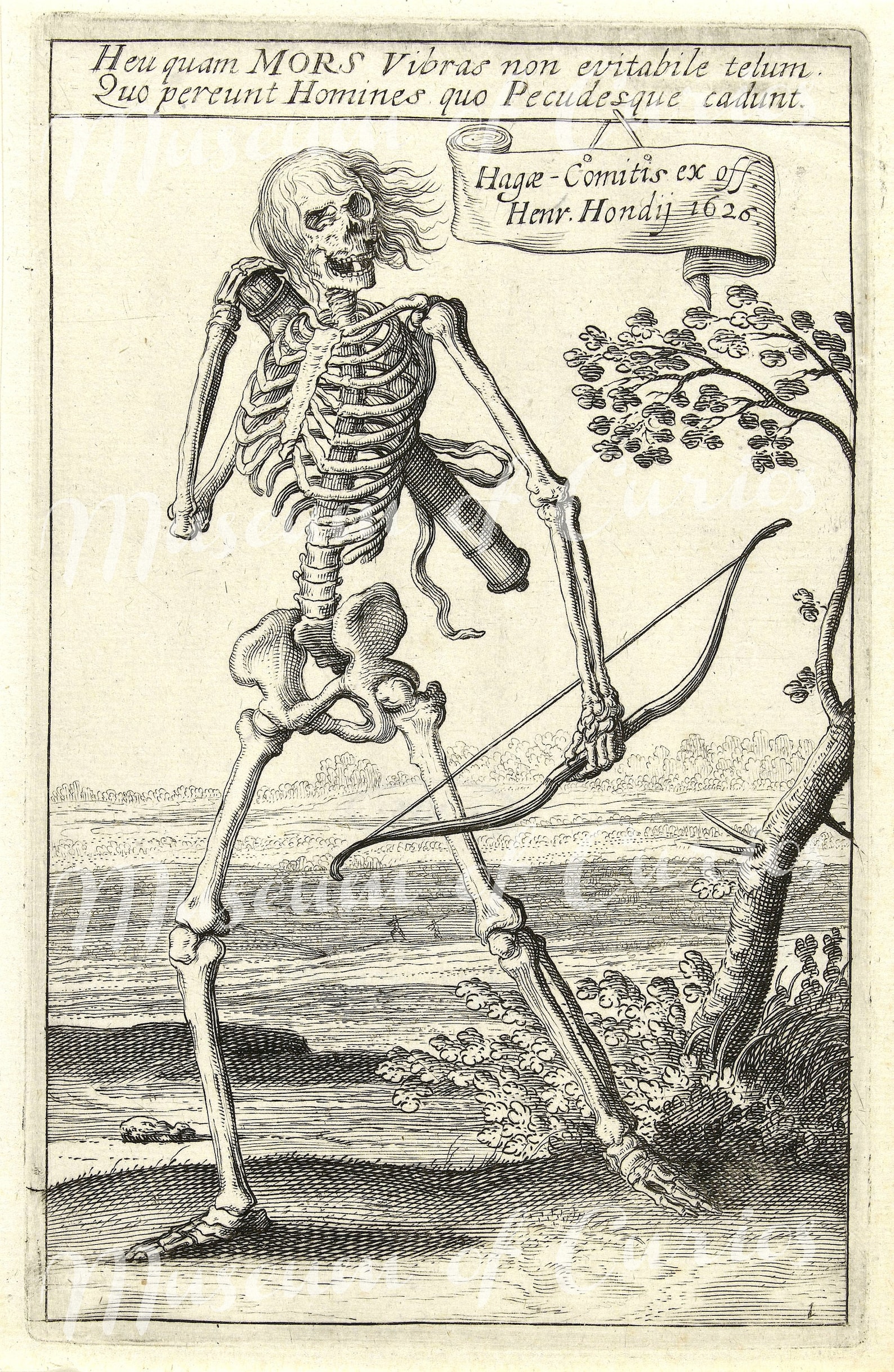 Digital, 1625, Death as a Skeleton With Bow and Arrow, Hendrick Hondius ...