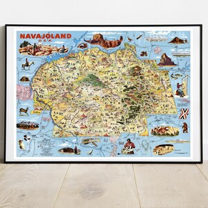 Digital, Navajoland Pictorial Map, Native Americans, INSTANT DOWNLOAD ...