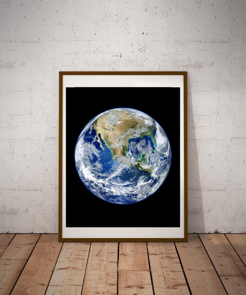 Digital, NASA Planet Earth Wall Poster, Blue Marble, INSTANT DOWNLOAD ...