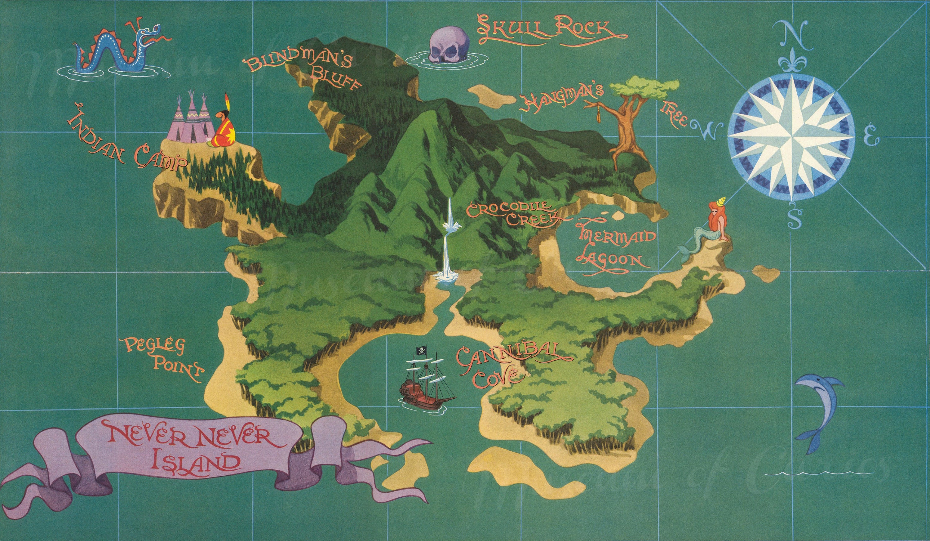 Digital, 1952, Fantasy Island Map, Children's Bedroom, INSTANT DOWNLOAD ...