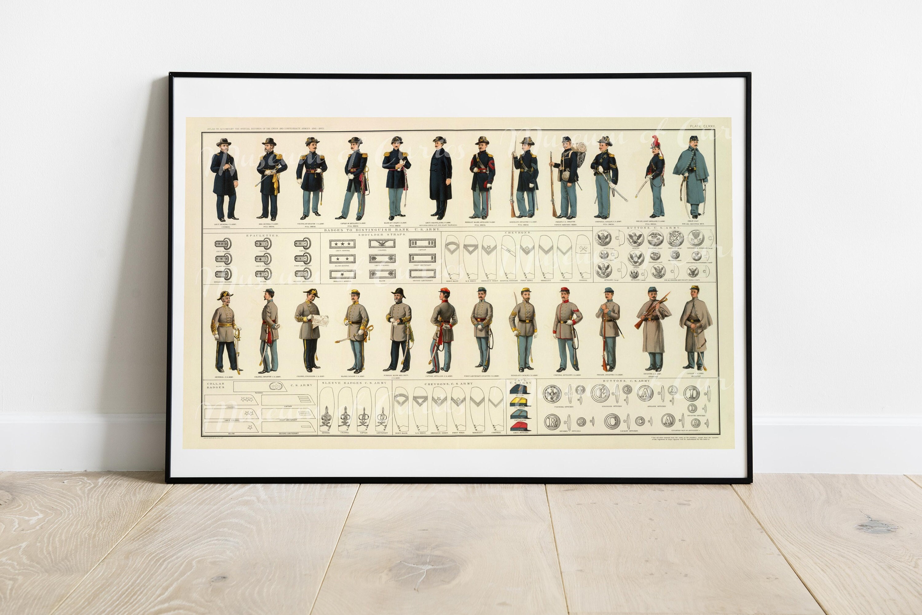 Digital, Historical US War Uniforms Poster, Armies, 1861-1865 ...