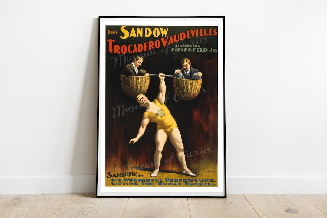 Póster del circo Sandow Strongman: Impresión vintage de vodevil ...