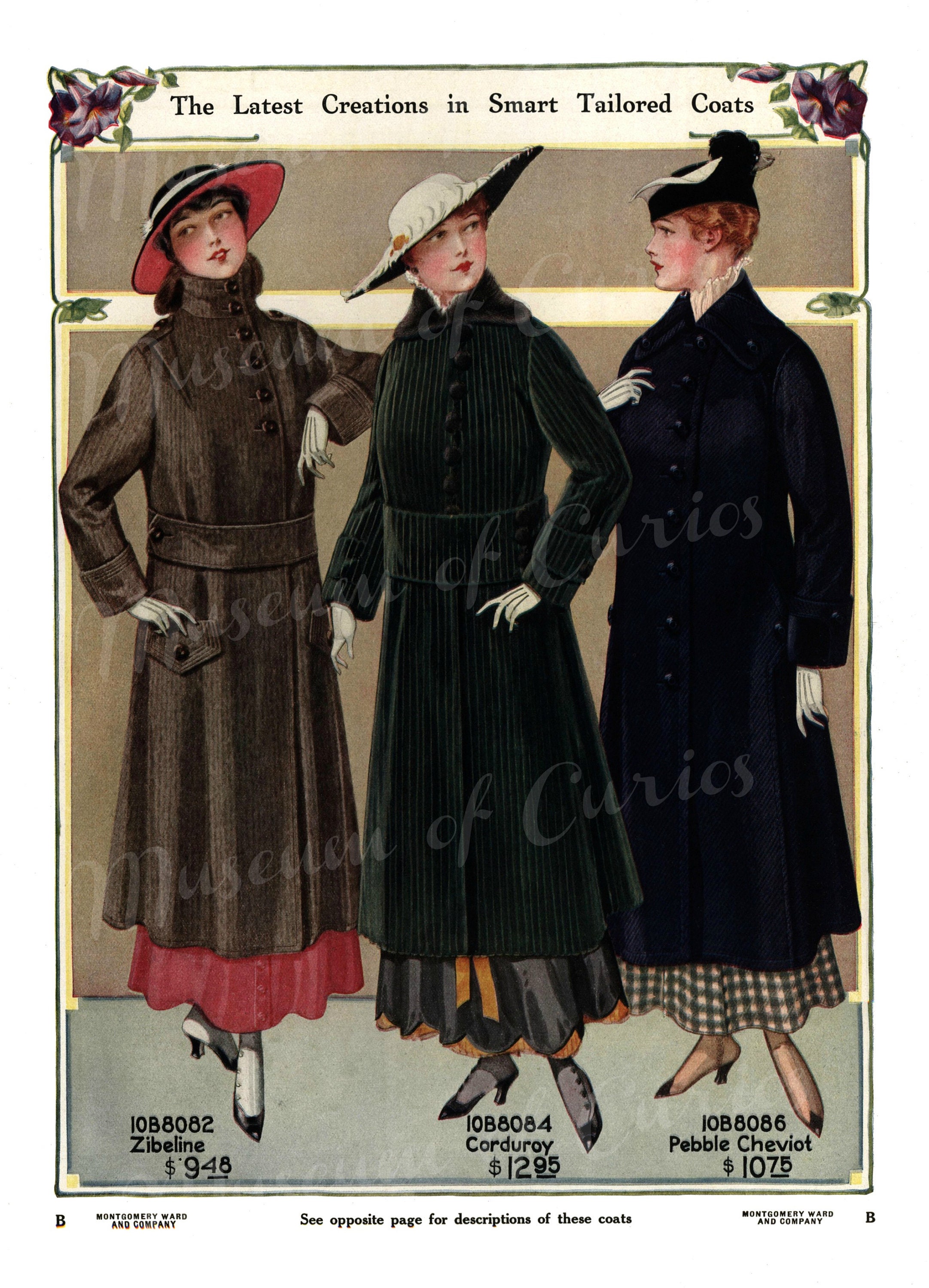 Digital, 1916, Edwardian Fashion Prints, Printable Ephemera ...