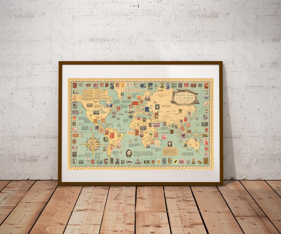 Digital, the Philatelic Institute Stamp Map of the World, Pictorial ...