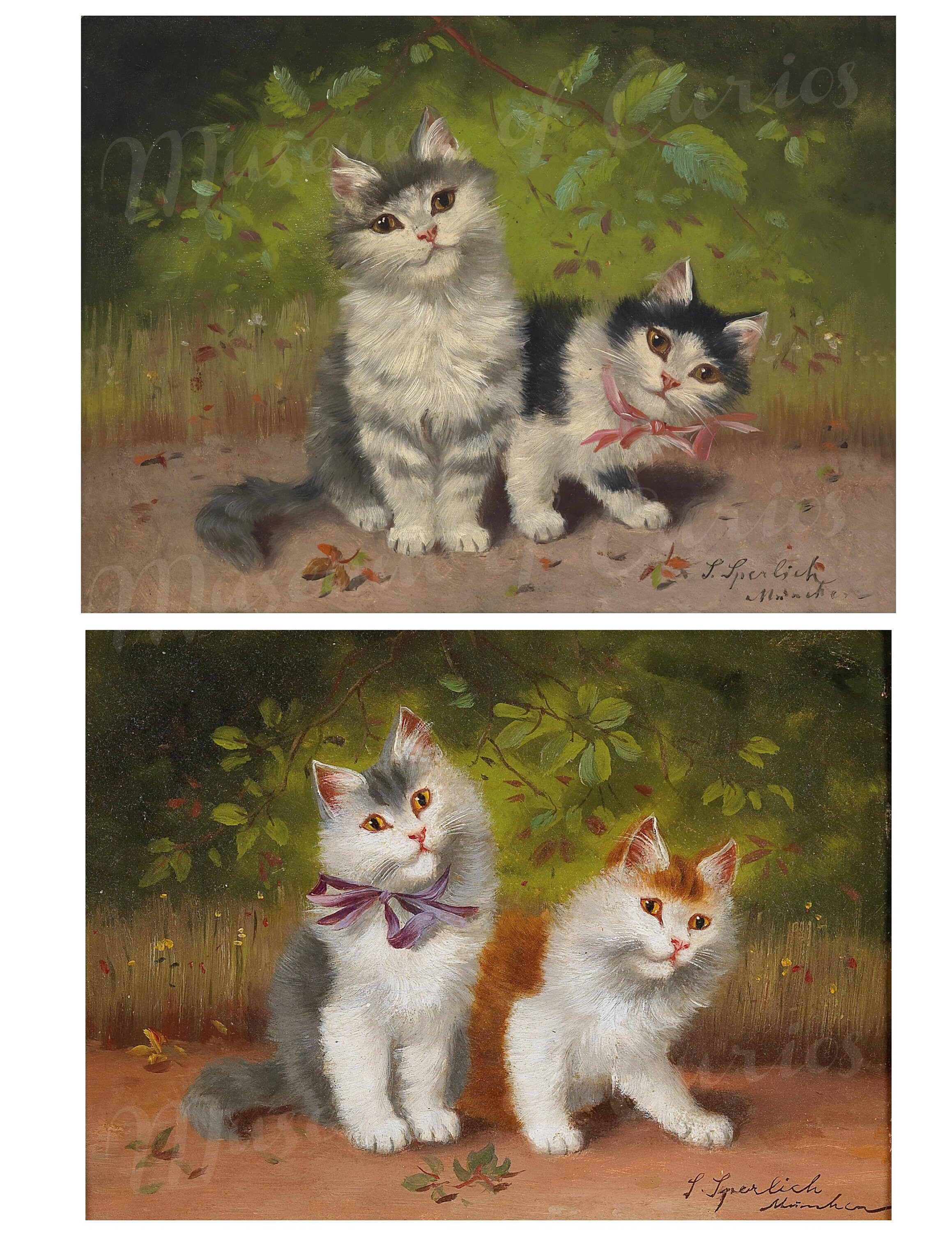 Digital Cats & Kittens Collage Sheets, SET #2, 40 Paintings, 20 ...