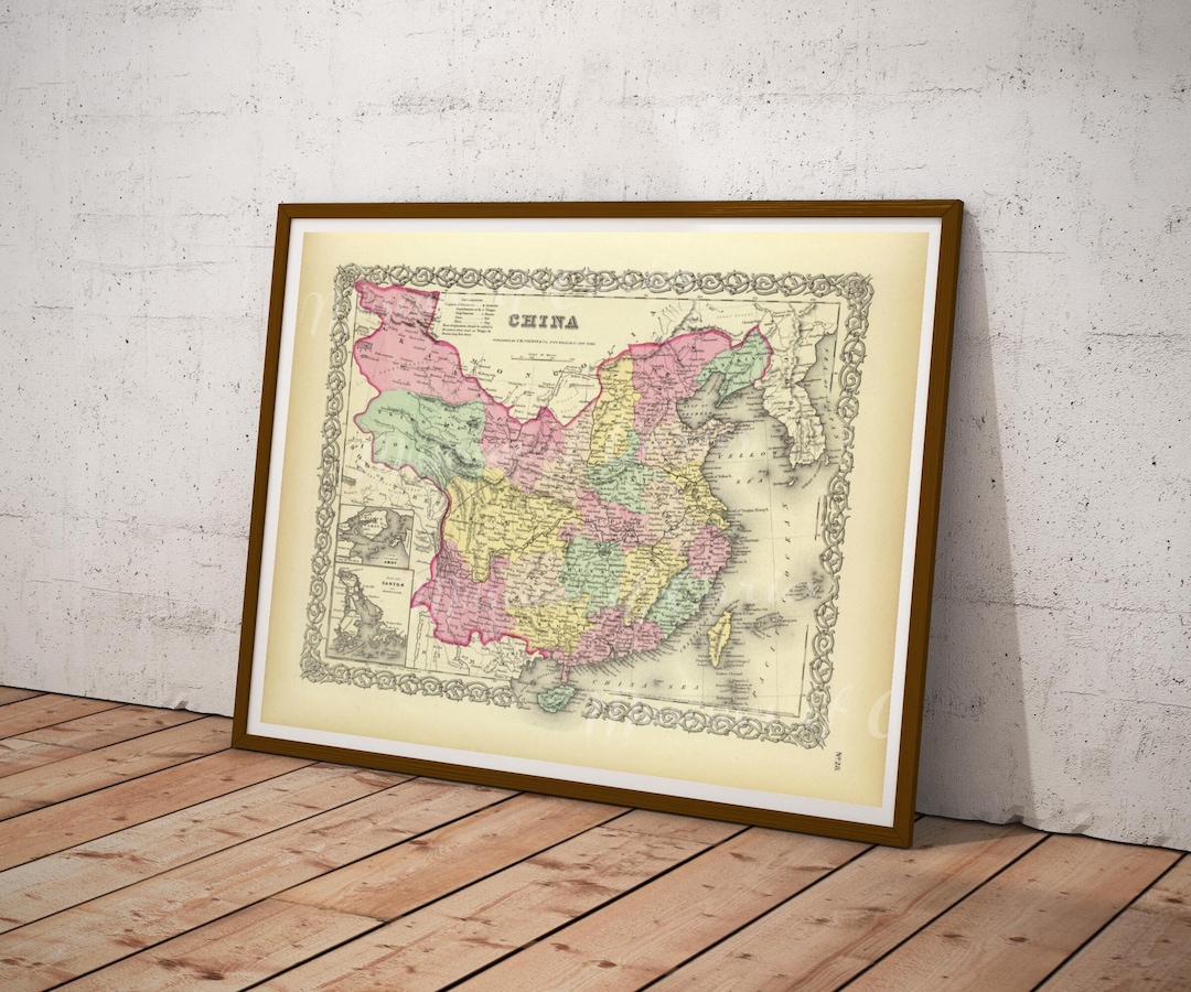Digital, 1855, China Map, 19th Century Atlas, INSTANT DOWNLOAD, Chinese ...