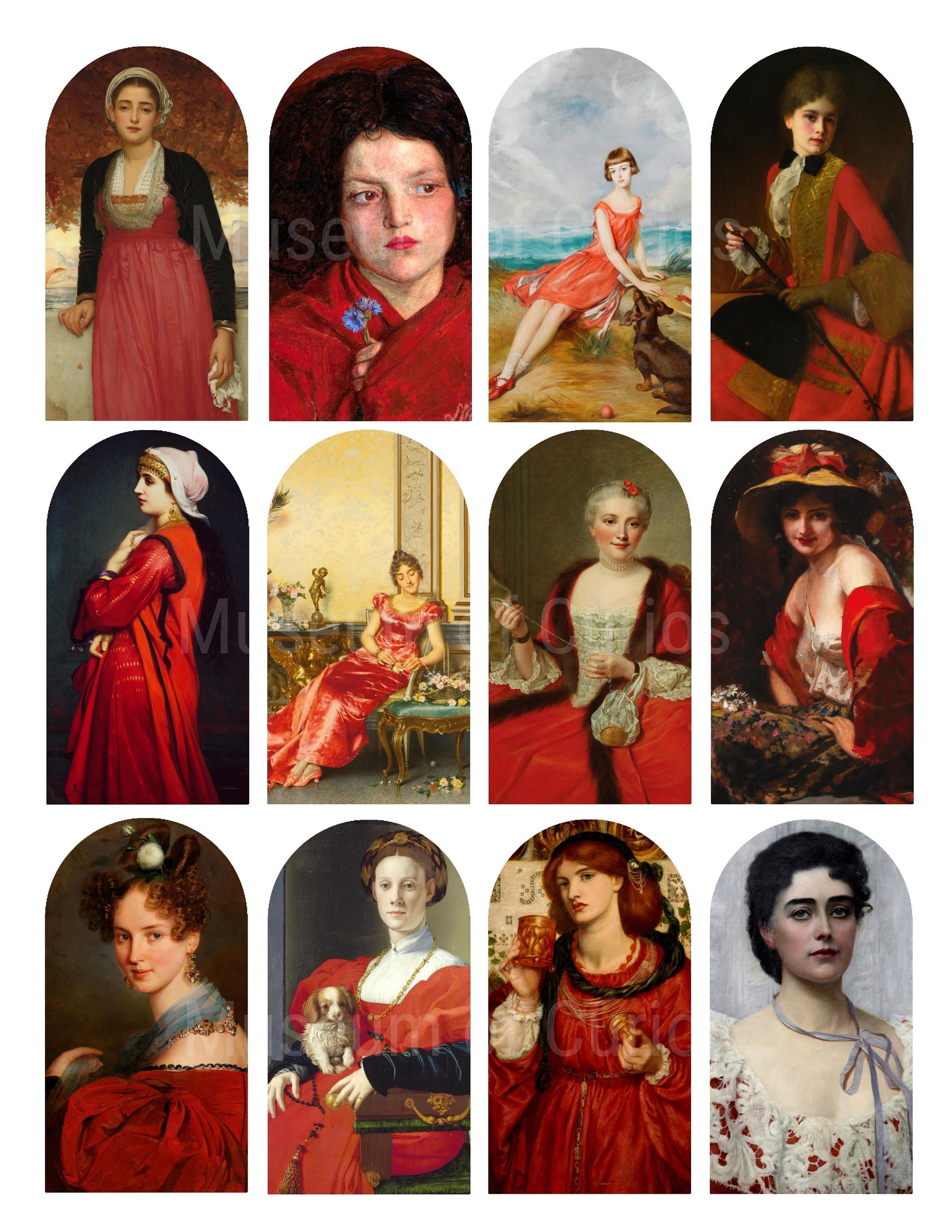 Digital 1800s Ladies in Red SET 1 INSTANT DOWNLOAD - Etsy