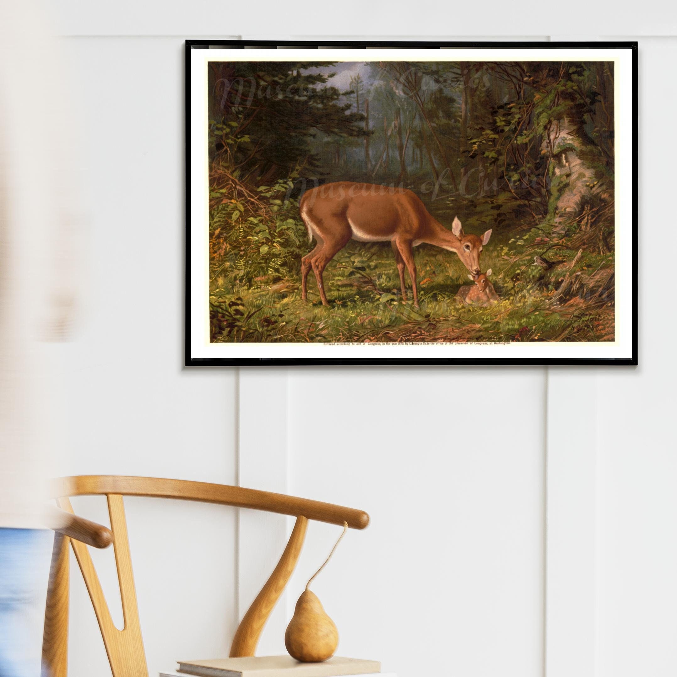 Digital, 1878, Doe, Mother Deer and Fawn, 'maternal Love' Arthur ...