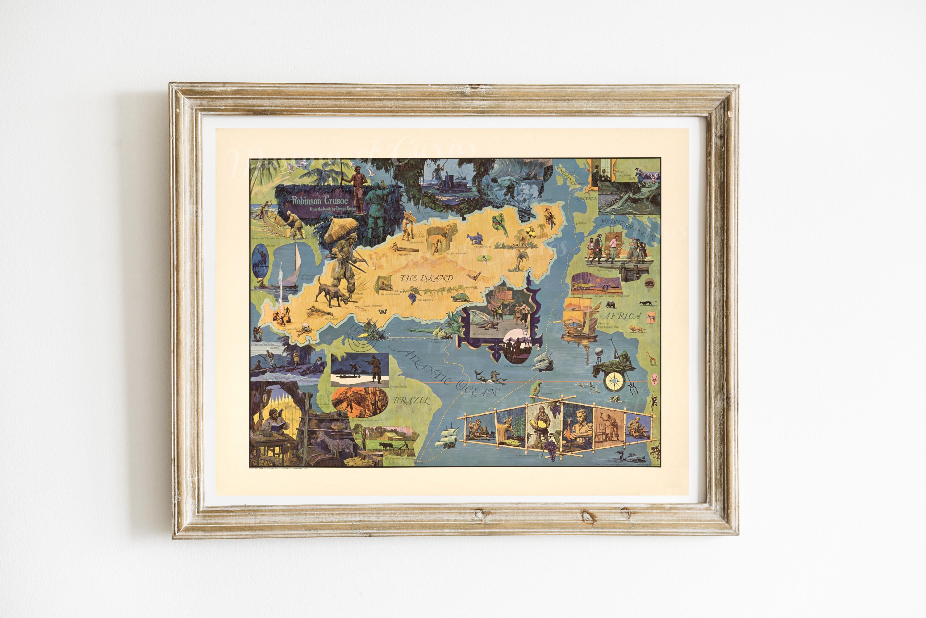 Robinson Crusoe Island Map: 1964 Pictorial Print (digital Download) - Etsy