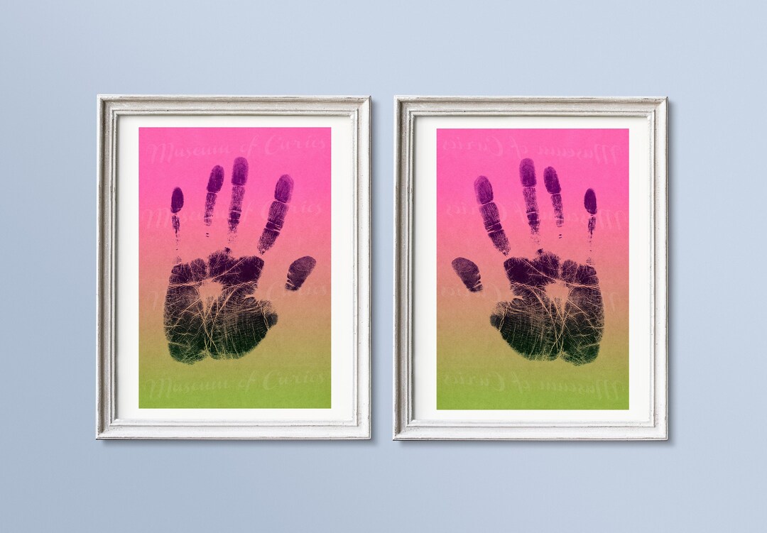 Digital, Pink and Green, Left Hand and Right Hand Print, INSTANT ...