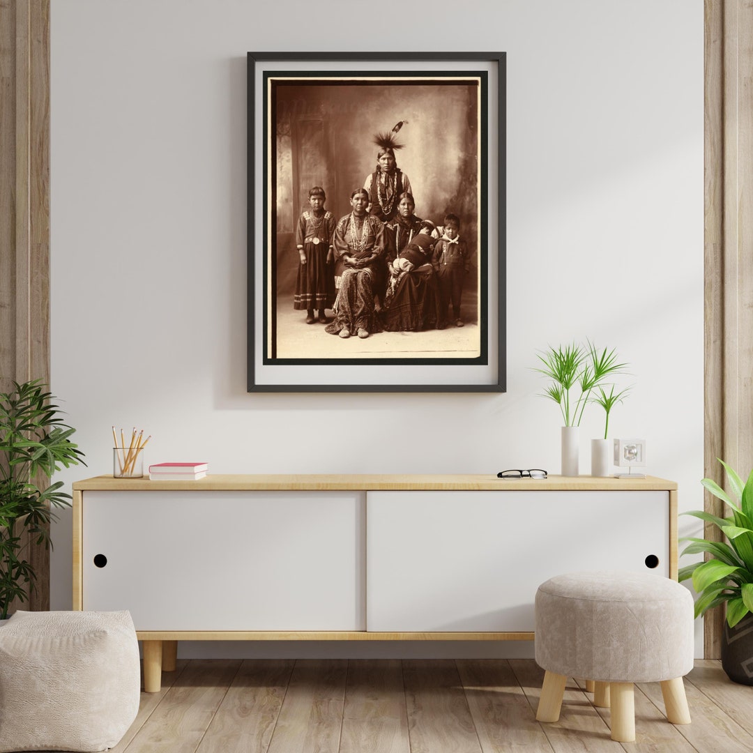 Sauk Native American Family Sepia Photo Print: 1899 Rinehart (digital ...