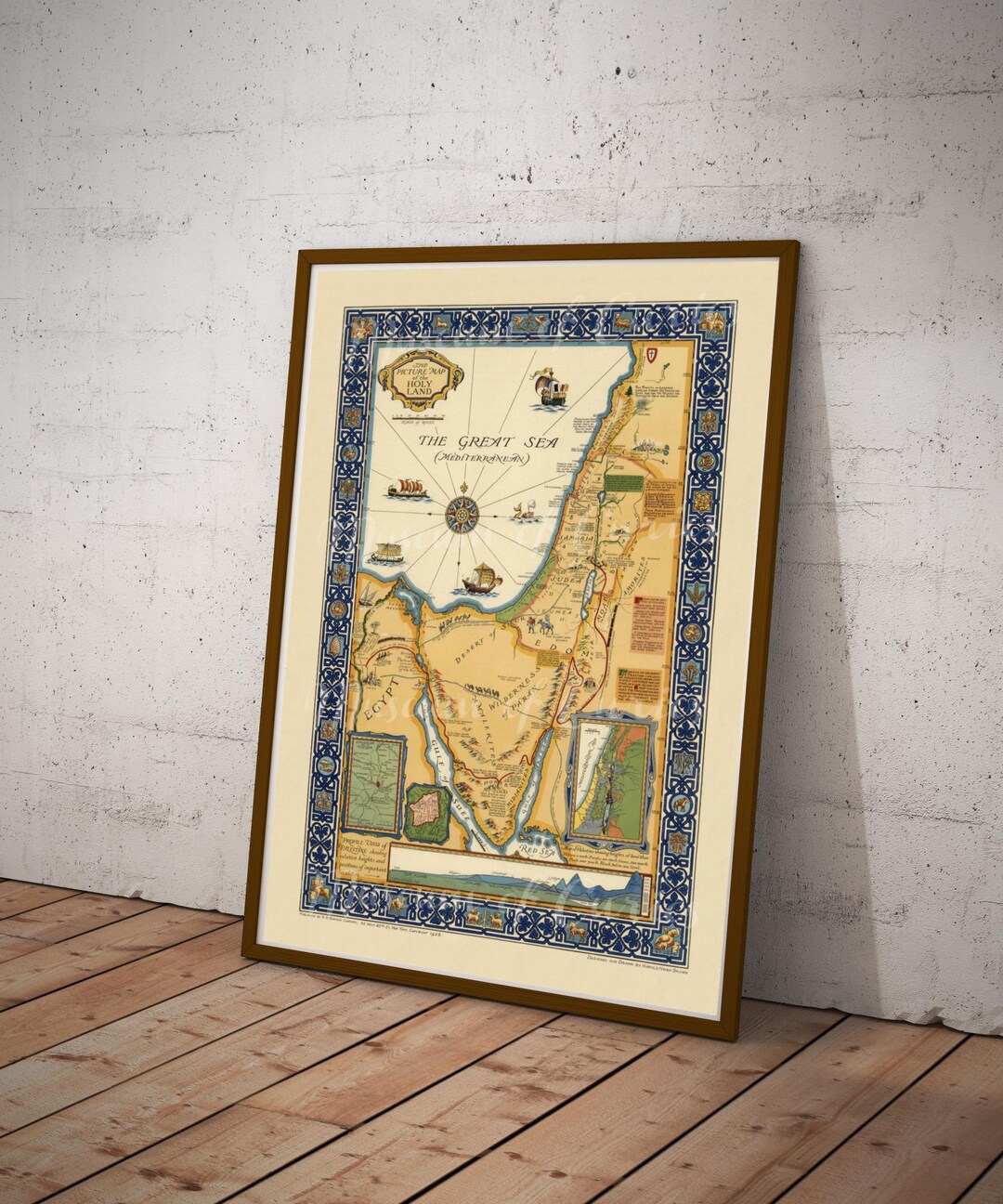 Digital, 1928, the Picture Map of the Holy Land, Places Named in the ...