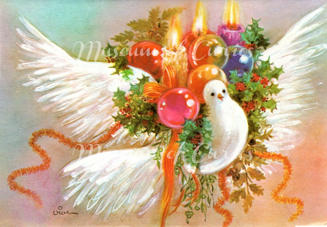 Digital Peace Doves Holly Leaves INSTANT DOWNLOAD - Etsy