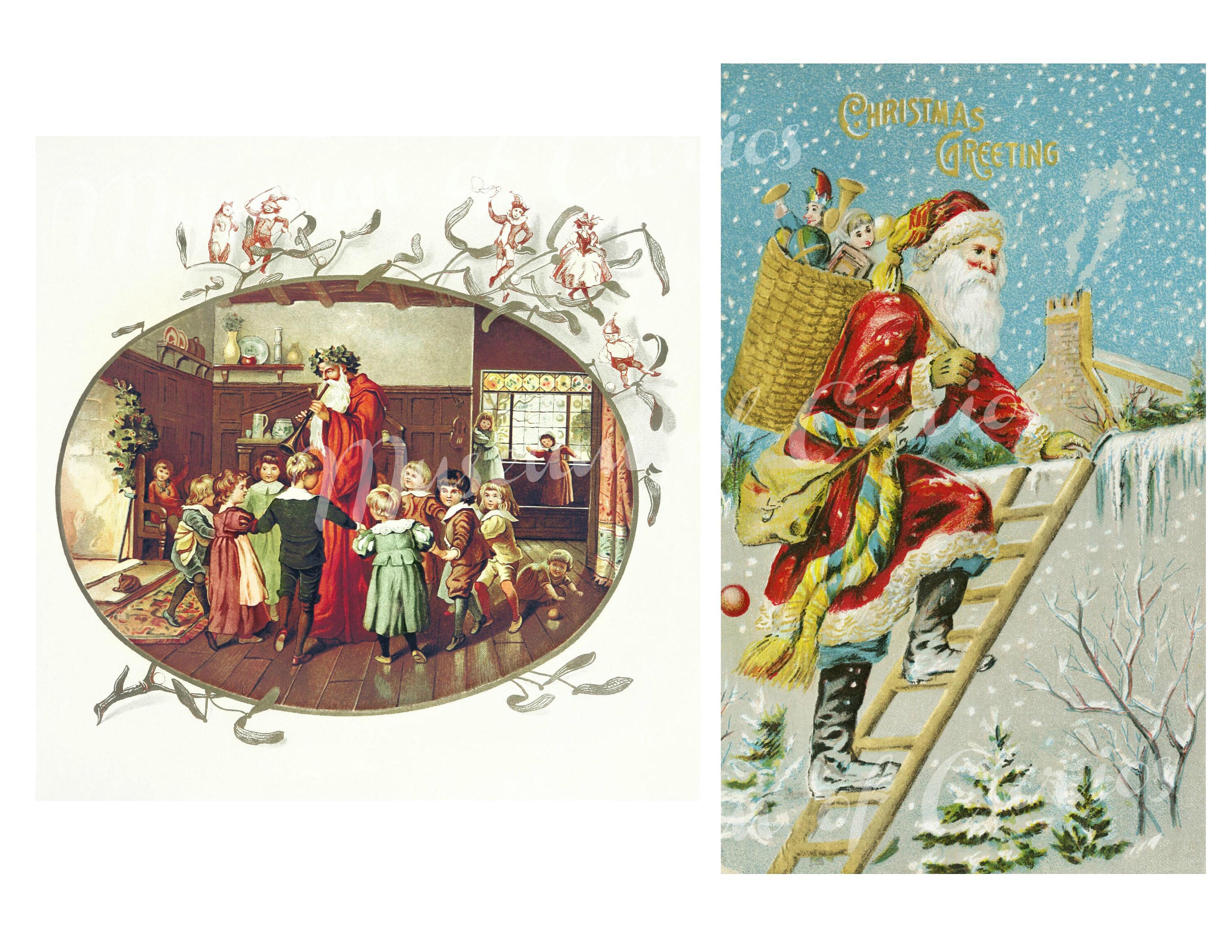Digital Christmas Cards Victorian Set 1 of 32 Images Tags - Etsy