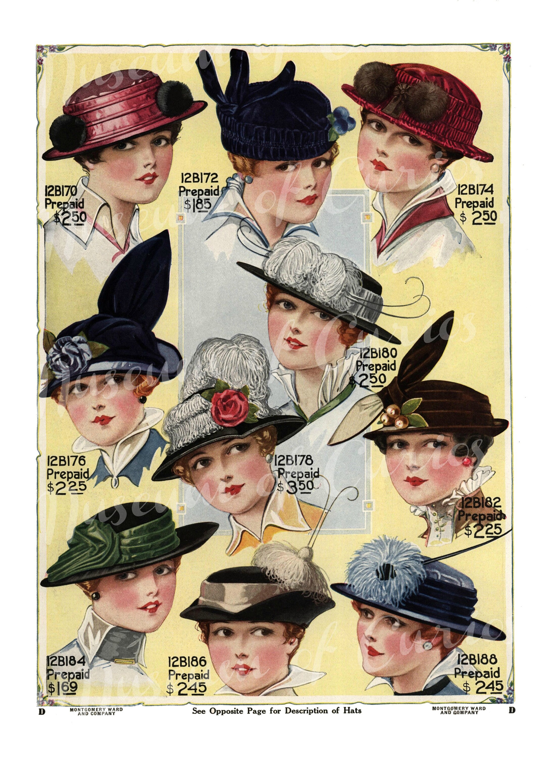 Digital, 1916, Edwardian Fashion Prints, Printable Ephemera ...