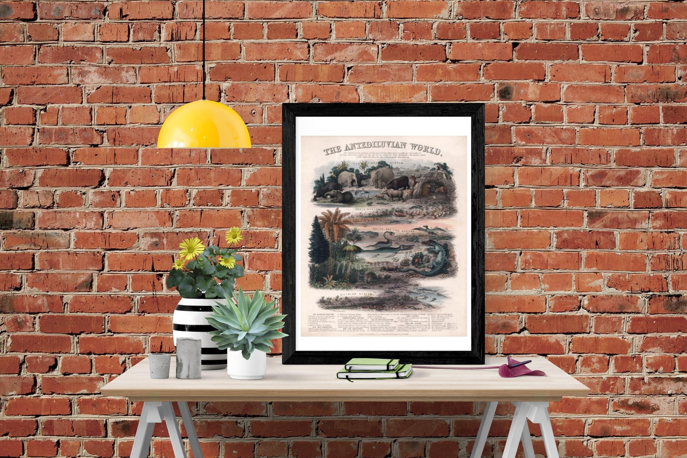 Digital, 1849, the Antediluvian World, John Emslie, Chart of Animals ...