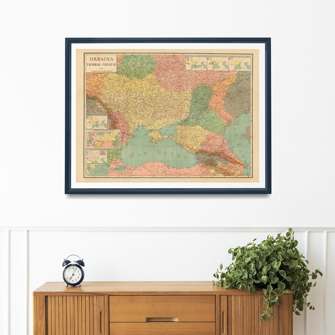 Digital, 1943, Ukraine Map, the Land of the Cossacks, INSTANT DOWNLOAD ...