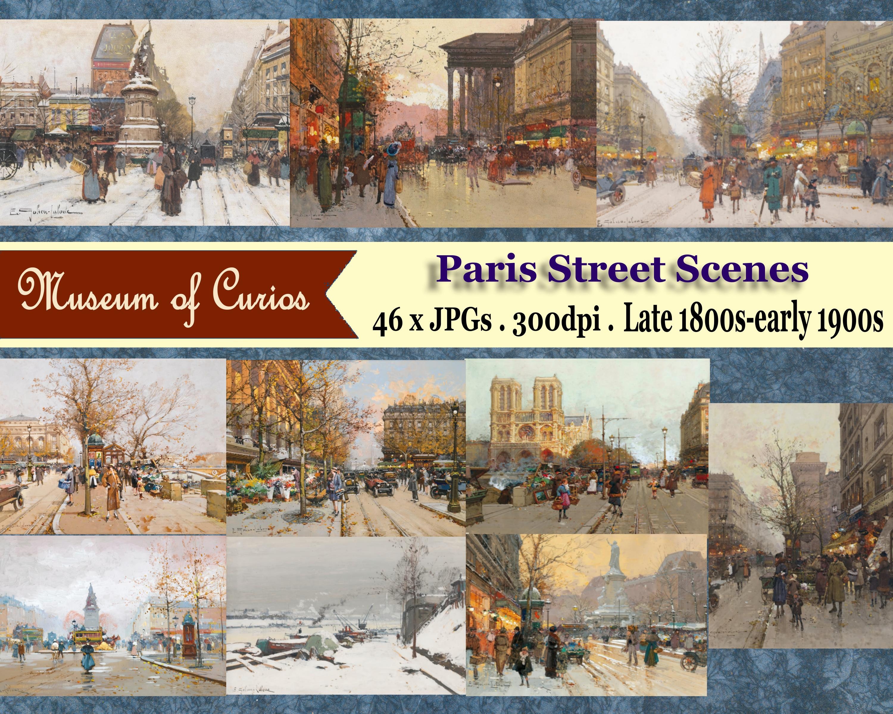 Digital Paris Street Scenes Late 1800s-early 1900s INSTANT | Etsy