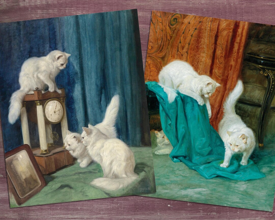 Arthur Heyer Cat Paintings: German Feline Art Prints (digital Download ...