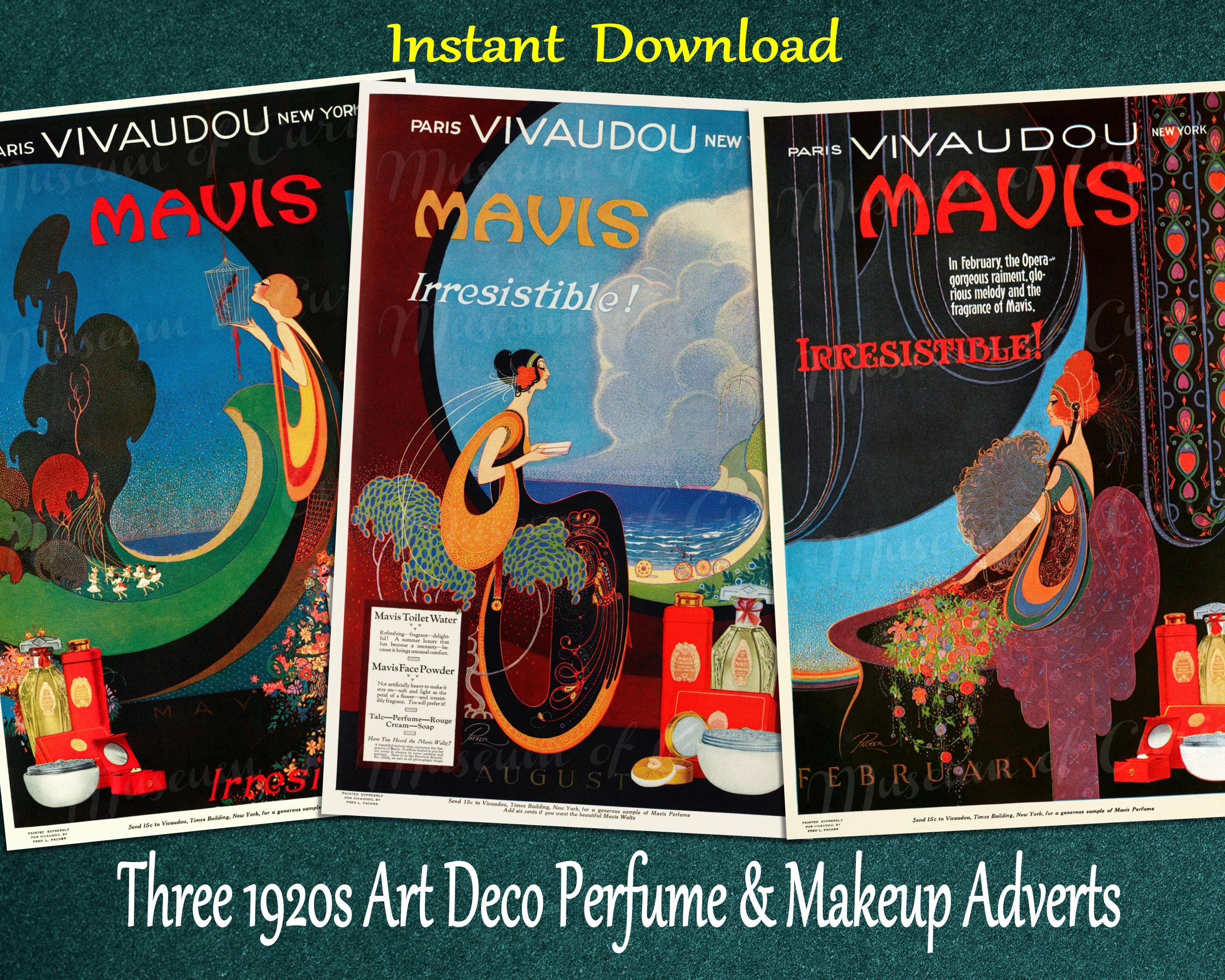 Digital, Three 1920s Art Deco Vivaudou Mavis Makeup & Perfume ...